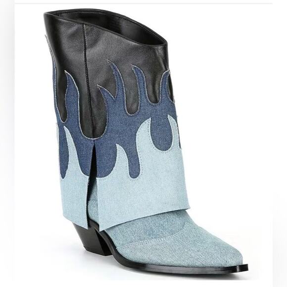 Gianni Bini | Shoes | Gianni Bini Conley Flame Demin Western Foldover ...